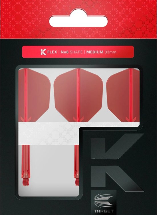 Target K-Flex Red NO6 - Dart Flights - Short | bol