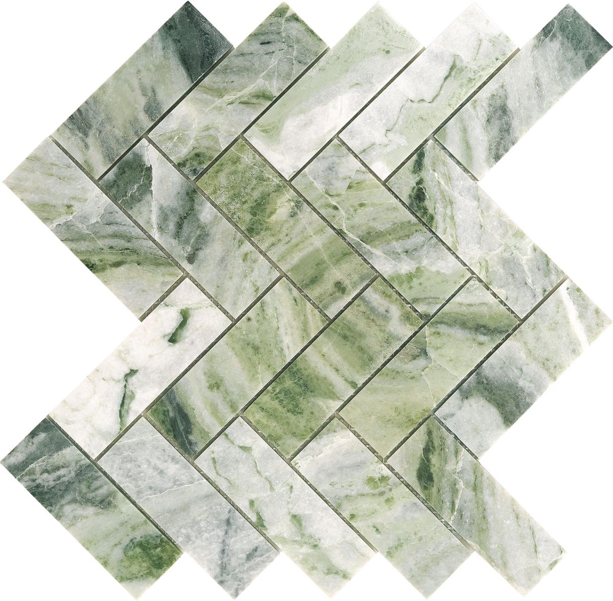 Natuursteen steenstrip mozaïektegel - Green marble Arrow-Leno-Deco | bol
