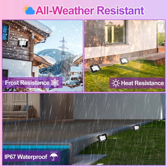 4X 20W RGB-schijnwerper Afstandsbediening RGB LED schijnwerper ...