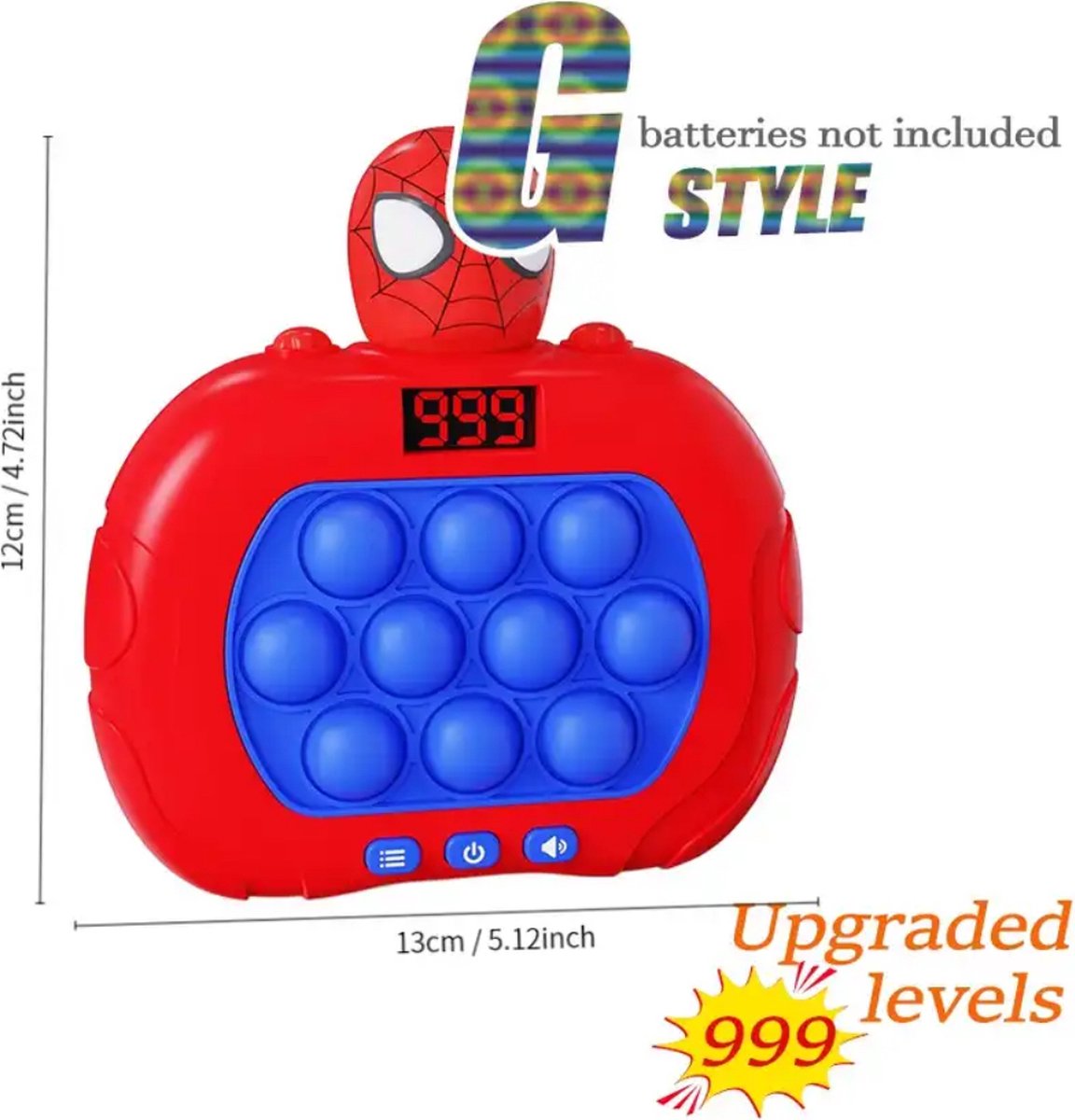 Pop It - Fidget - Pop It Spel - Anti Stress - Spiderman - Rood - Blauw ...