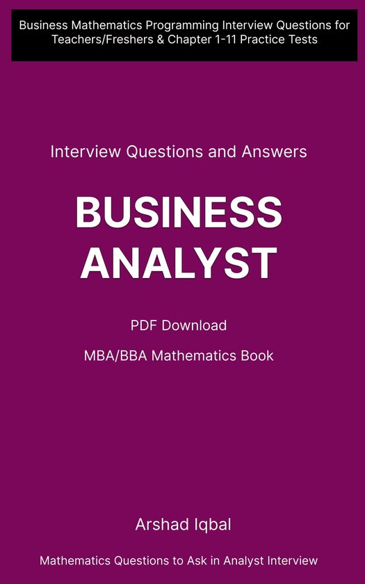 Business Analyst Interview Questions and Answers PDF BBA MBA Mathematics Book Download... | bol