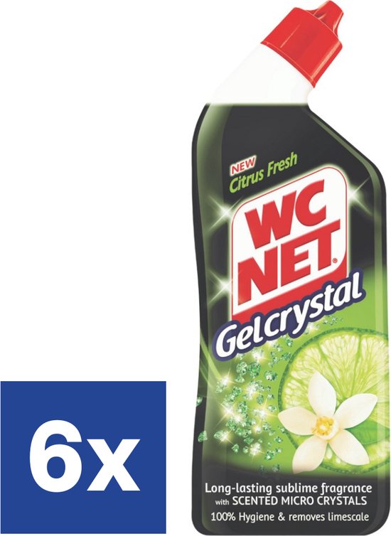 WC Net Toiletreiniger Gel Crystal Citrus Fresh - 6 x 750 ml | bol