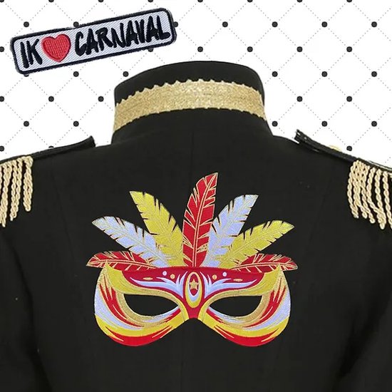 Rugembleem carnavalsmasker Oeteldonk - Rug embleem - Oeteldonk embleem ...
