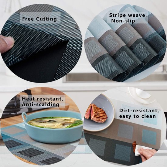 Napperons de Heat sets de table en Vinyl tissé sous-verres en PVC ...
