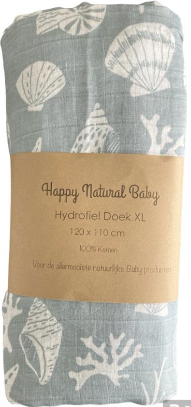 Hydrofiel Doek XL Schelpen- Inbakerdoek- Hydrofiel Luier- Baby Dekentje ...