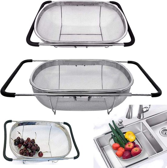 Premium kwaliteit boven de gootsteen ovale roestvrijstalen zeef met ...