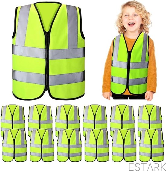 ESTARK® 10 STUKS - Kinder Fluovest - Kids Veiligheidsvest - Voor ...