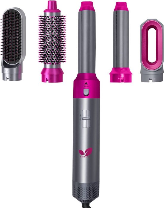 Fameilleur 5 in 1 multifunctionele krultang- haarstyler grijs Fohn ...