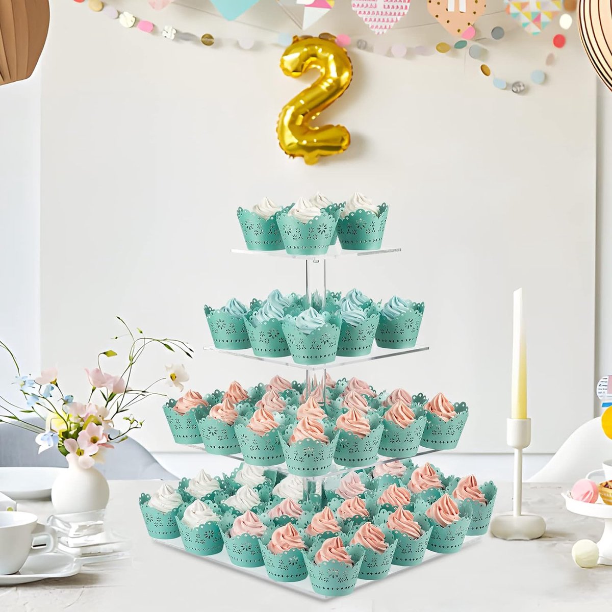 Acrylic Cupcake Stand Clear Cupcake Holder Display Stand Dessert Cake ...