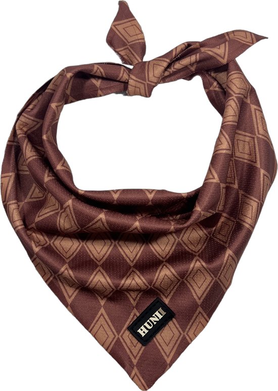 HUNII Bandana Diamonds - Honden Sjaal - Halsdoek Hond - Kleding - Bruin ...