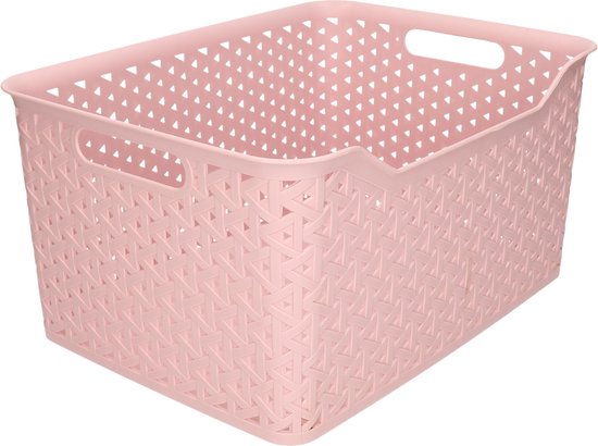 Plasticforte opbergmand/kastmandje - 18 liter - roze - kunststof - 29 x 39 x 19 cm | bol