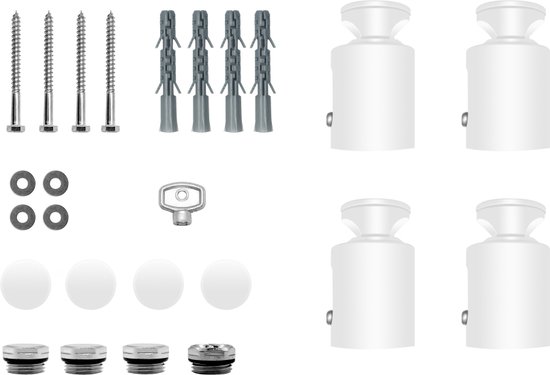 Guo Apollo radiator bevestigingsset diepte verstelb.60-85 mm., wit | bol