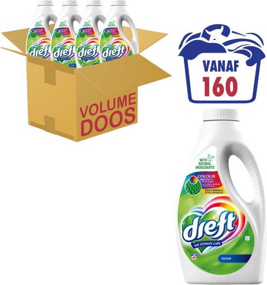 Dreft The Ultimate Care Colour Vloeibaar Wasmiddel (4 x 2,2L) | bol