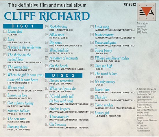 CLIFF RICHARD - The definitive film and musical album, Cliff Richard ...