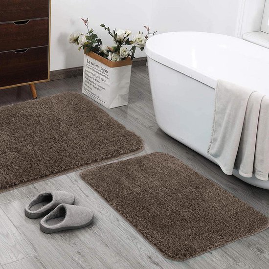 Antislip badmat, wasbare badmat, badkamertapijt, absorberend 60 x 90 cm ...