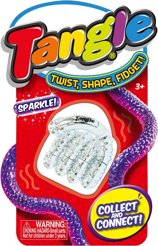 Tangle Jr. Sparkle Silver - Fidget Toy - Zilver - Voor jongens en ...