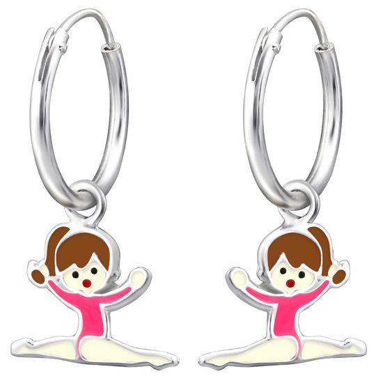 Joy|S - Zilveren ballerina danseres turnster oorbellen - bedel ...