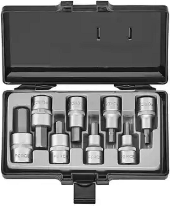 Force Hex Doppenset - 1/2'' Inbus stiftdoppen 5/32'' t/m 5/8'' - 8 ...