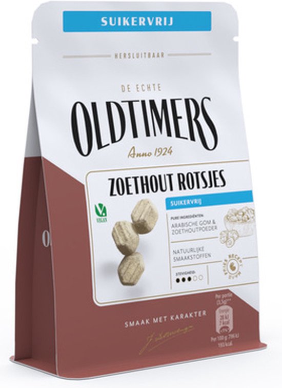 Oldtimers - Zoethout Rotsjes Suikervrij - 12 x 100 gram | bol