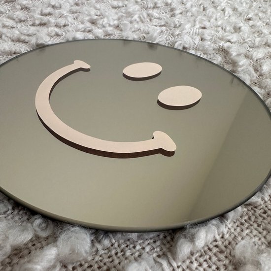 Beige Smiley Spiegel - 20cm - Rond | bol