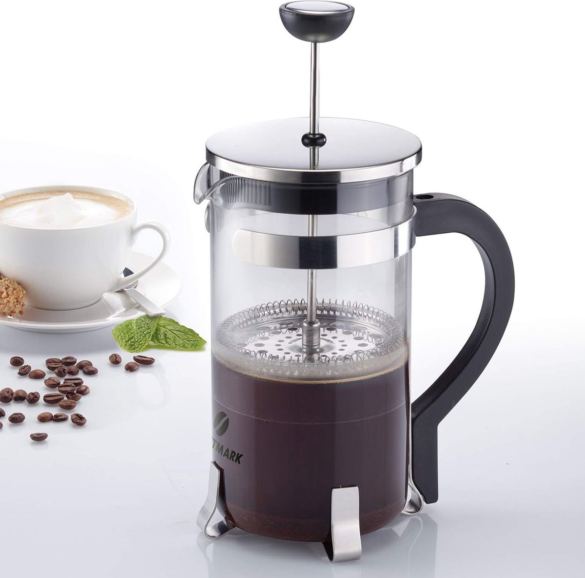 French Press cafetière, 1000 ml, Brasilia, BPA-vrij, roestvrij staal, | bol