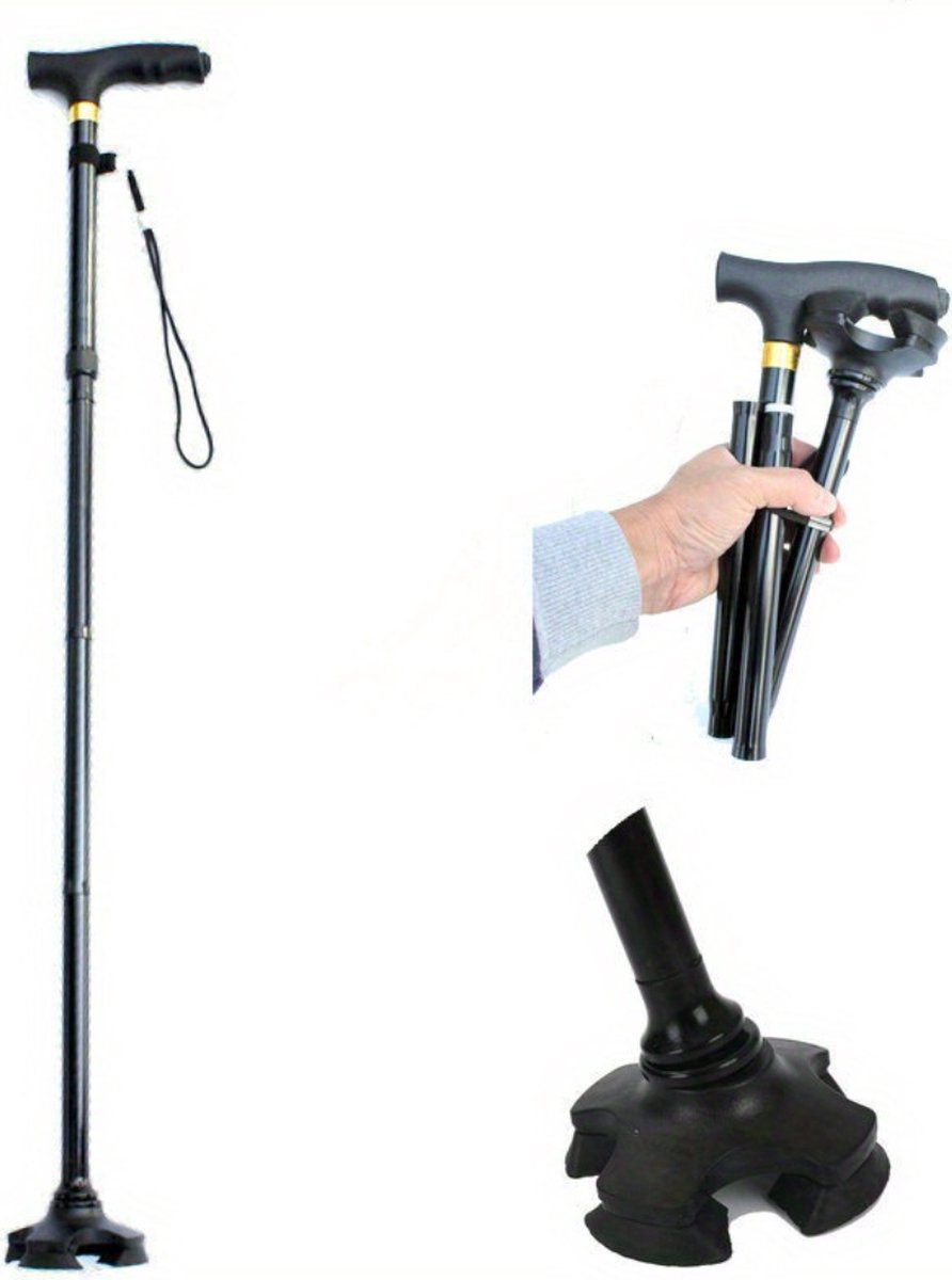 Opvouwbare Wandelstok - Inklapbare Wandelstok - Wandelstok Opvouwbaar ...