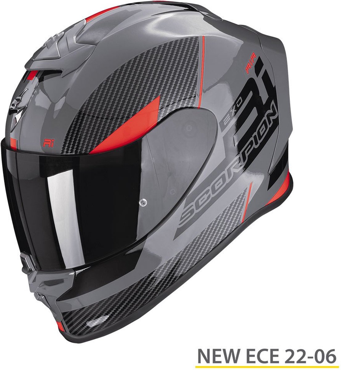 Scorpion Exo-R1 Evo Air Final Grijs-Zwart-Rood Integraalhelm - Maat S ...