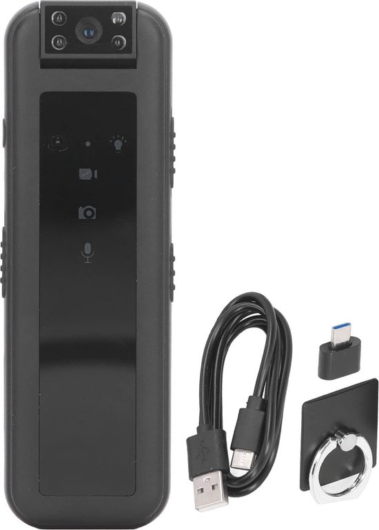 Oplaadbare Bodycam - Action Camera Met Draaibare Lens 180 graden - Spy ...