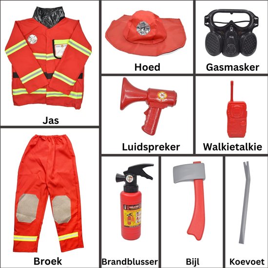 Brandweerman Kostuum Rollenspel Set - Brandweerman Speelgoed ...