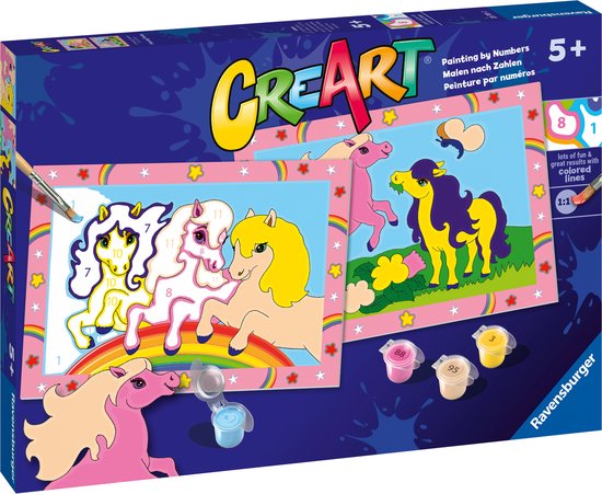 Ravensburger CreArt Prancing Ponies - Schilderen op nummer voor kinderen | bol