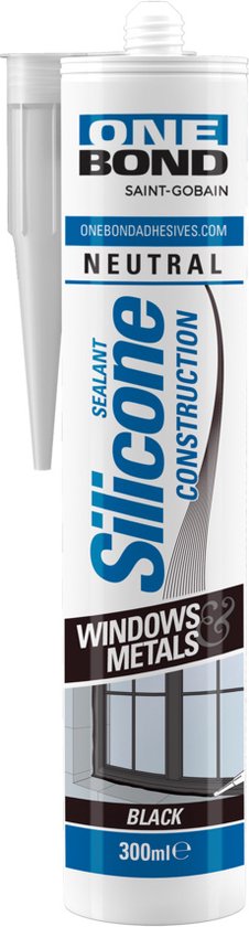OneBond - Siliconenkit - Zwart - Voor binnen en buiten - 300ml | bol
