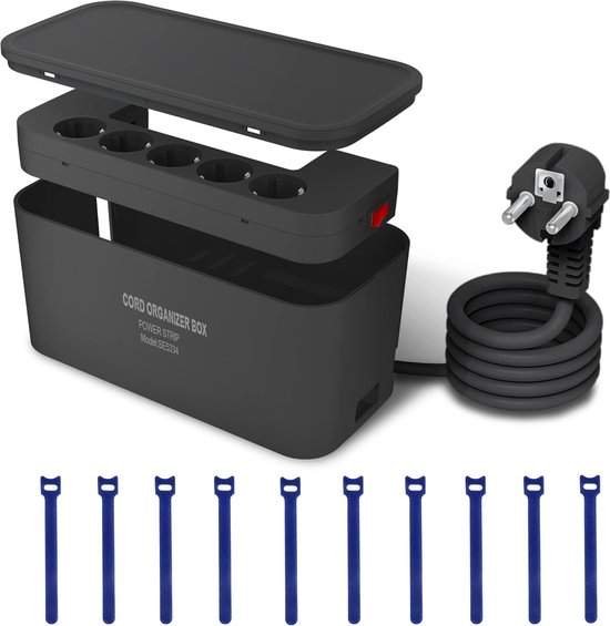 Cable Box with Power Strip USB Surge Protection, Multiple Socket 5 Way ...