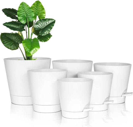 Pots de fleurs d'intérieur à arrosage automatique, pots de fleurs en plastique de... | bol.