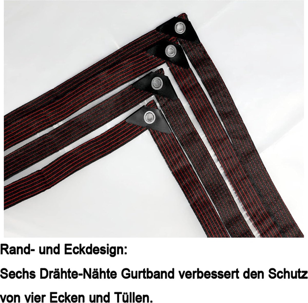 2 x 3 m, waterdicht transparant zeil met ogen, afdekzeil, bouwfolie ...