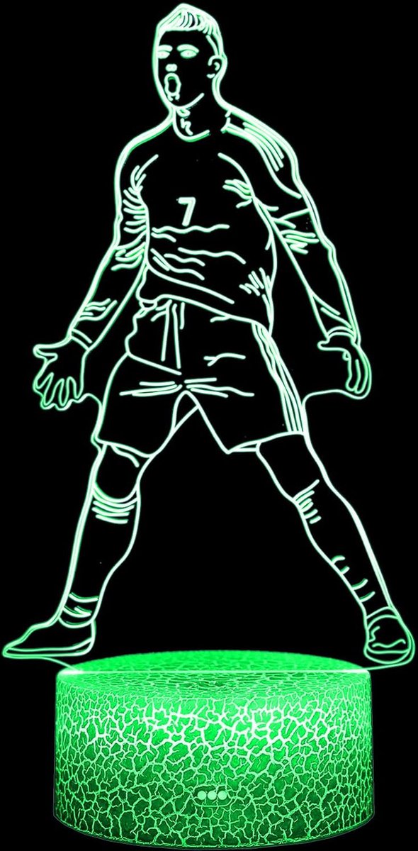 WonderStore© Cristiano Ronaldo-5 Nachtlamp – 3D lamp – 16 Kleuren ...