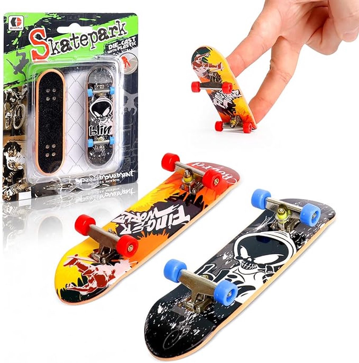Teck Deck Finger Skateboard Set van 2 Skateboards, accessories en extra ...