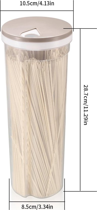 2 stuks spaghetti bewaardozen, pasta-opbergdoos, pasta-voorraaddoos met ...