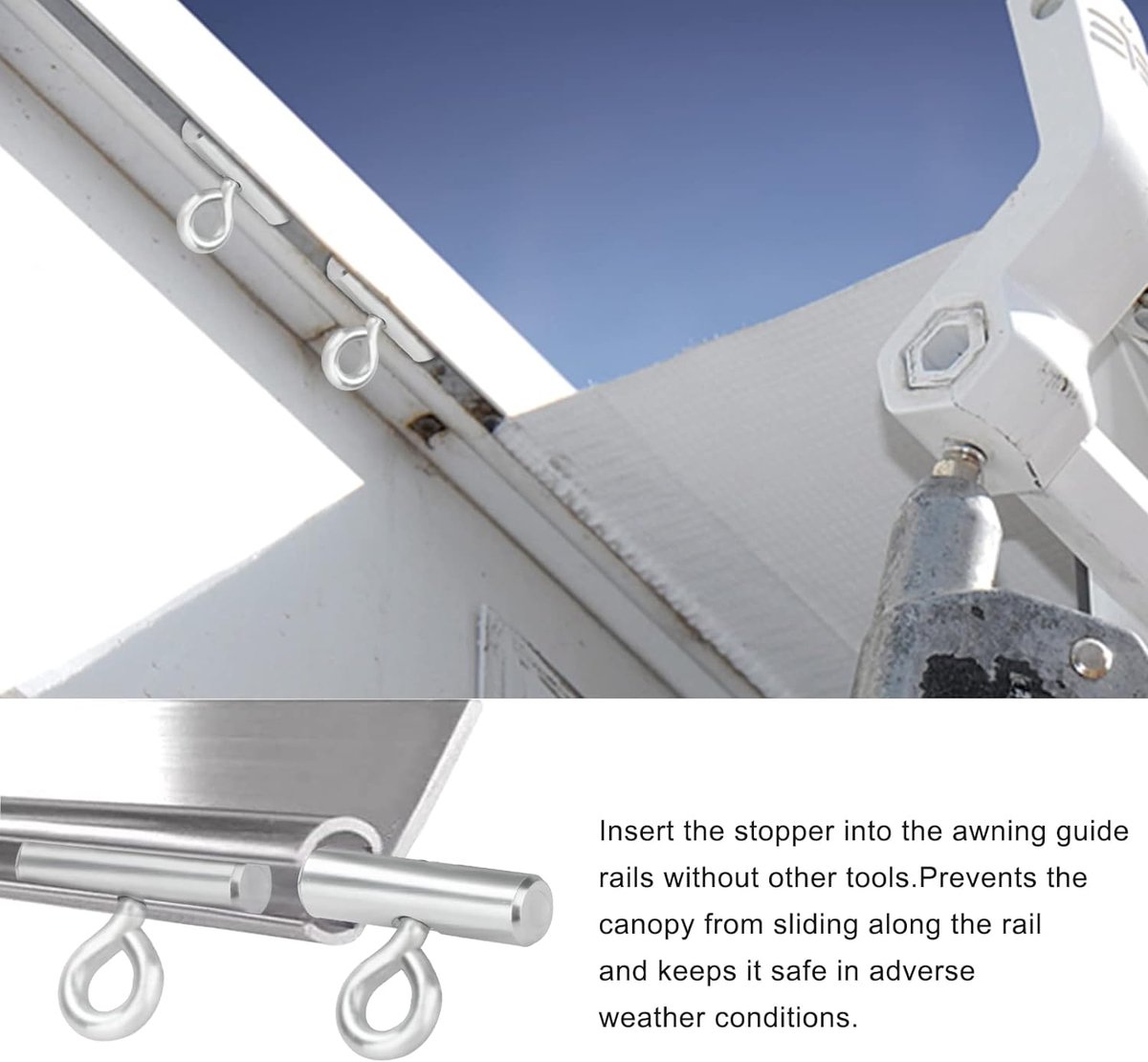 Pakket van 4 stoppers voor leidingrail, eindstopper, roestvrijstalen ...