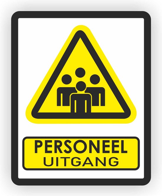Jerma - Personeel uitgang - ISO norm - waarschuwing sticker - 20x25cm | bol