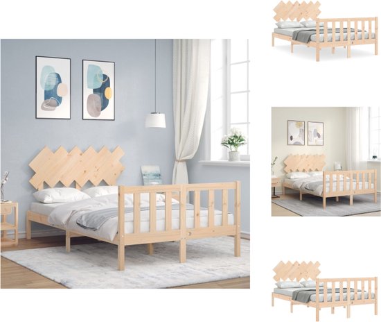 vidaXL Bed Grenenhout - Bedframe - 195.5 x 125.5 x 81 cm - Multiplex ...