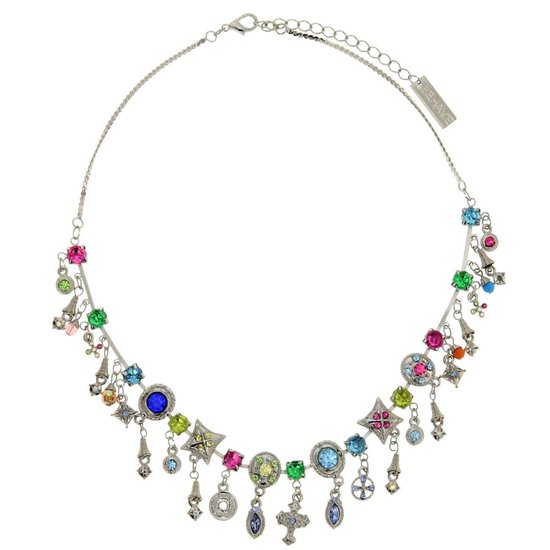 Behave Ketting zilver-kleur met multi-color hangers | bol