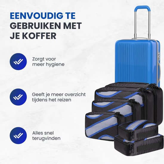 EDSYS Koffer Organizer Set 7-delig - Bagage Organizer - Packing Cubes ...