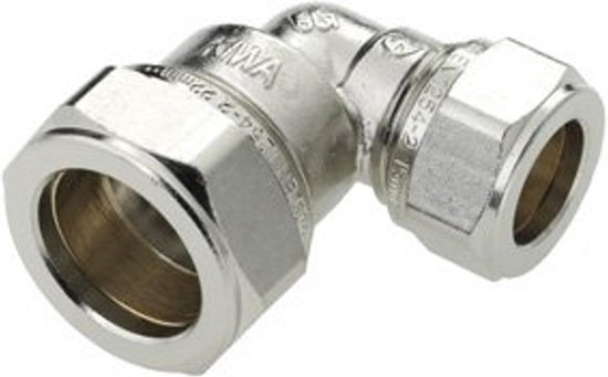 Bonfix knelkoppeling - Verloopknie - 22mm x 15mm - Vertint Messing | bol