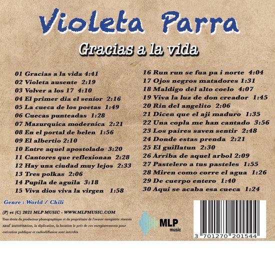 Violeta Parra - Gracias A La Vida (CD), Violeta Parra | Muziek | bol