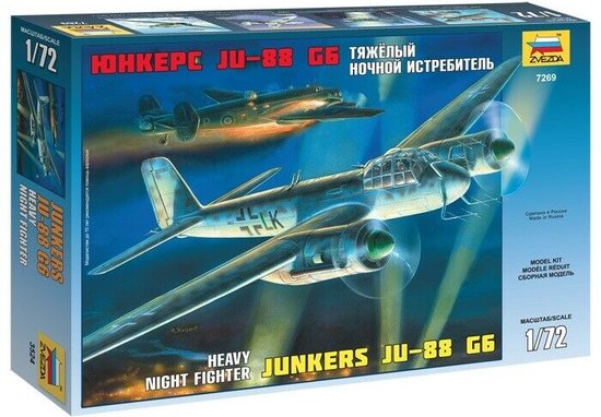 1:72 Zvezda 7269 Junkers Ju-88 G6 - Heavy Night Fighter Plastic Modelbouwpakket | bol