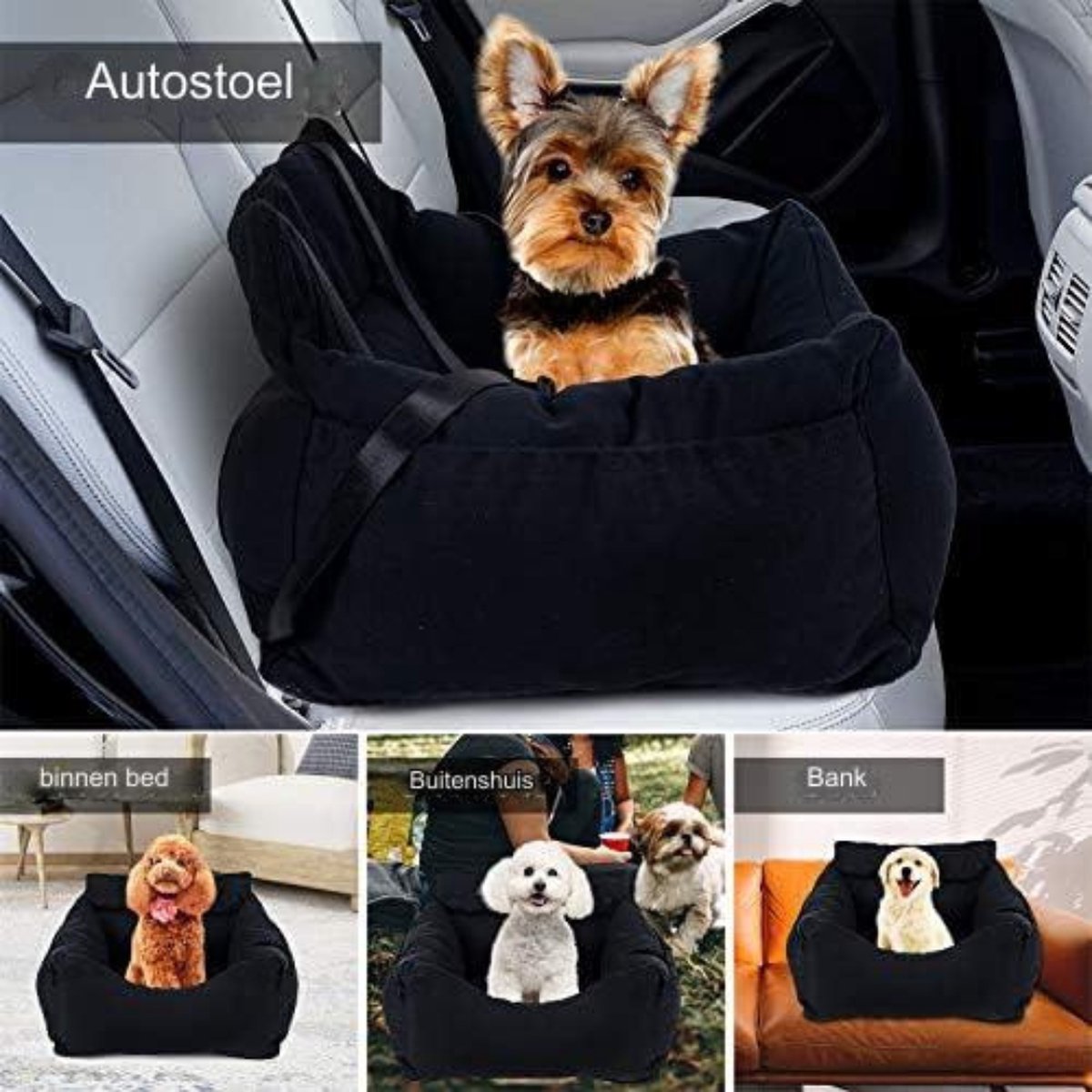 Hondenmand Auto Achterbank - Automand Hond - 2-in-1 Autostoel en bed ...