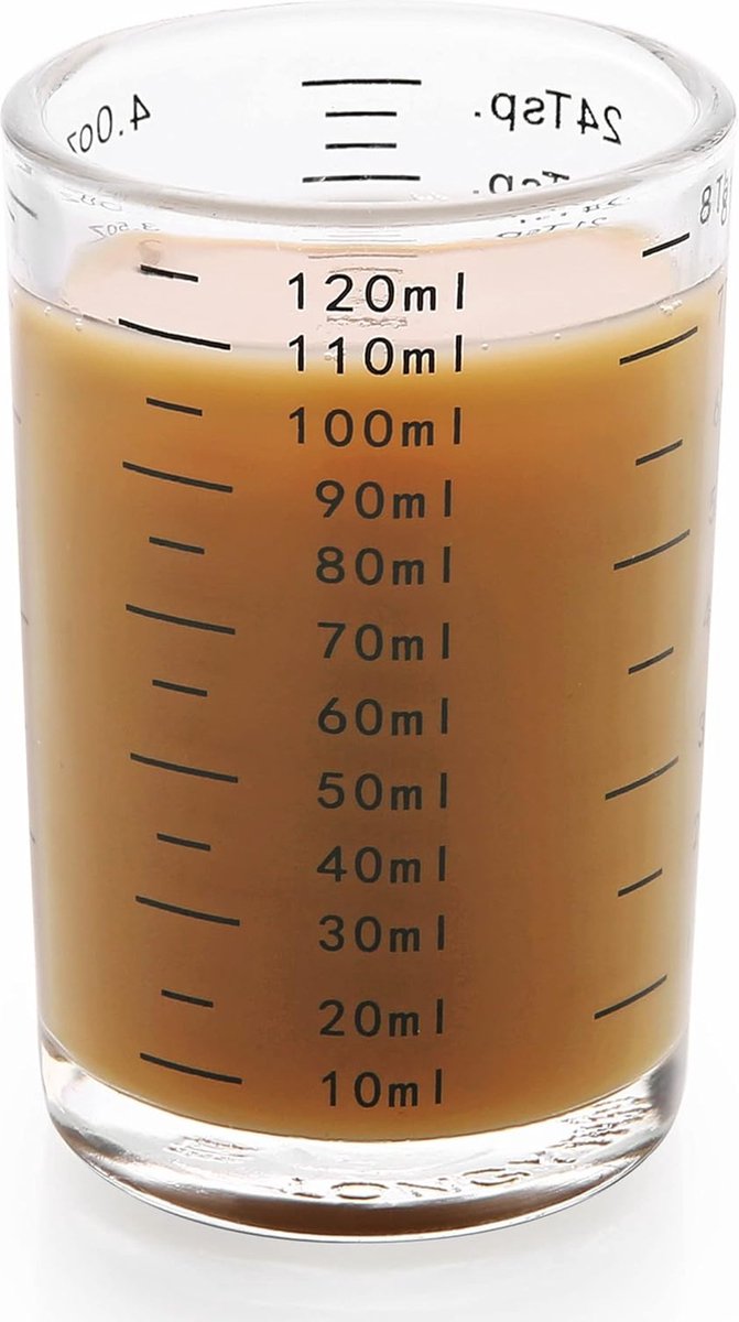 120 ml shotglaasjes, glazen maatbeker met schaal, espresso shotglaasjes ...