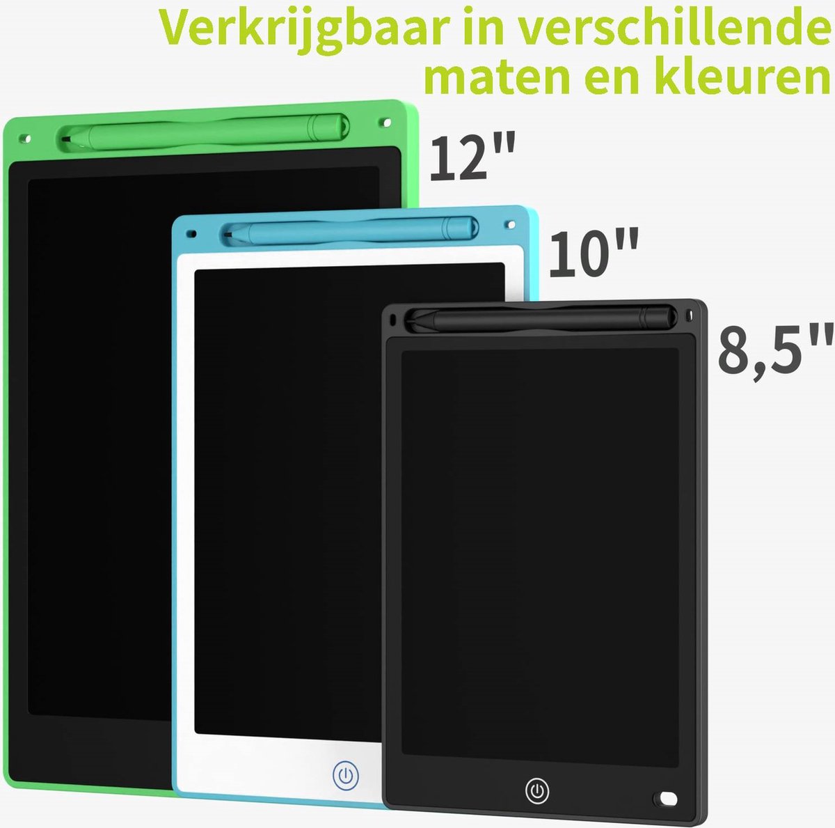 Tekentablet kinderen - 8,5 inch, Zwart met kleurenscherm - Drawing ...