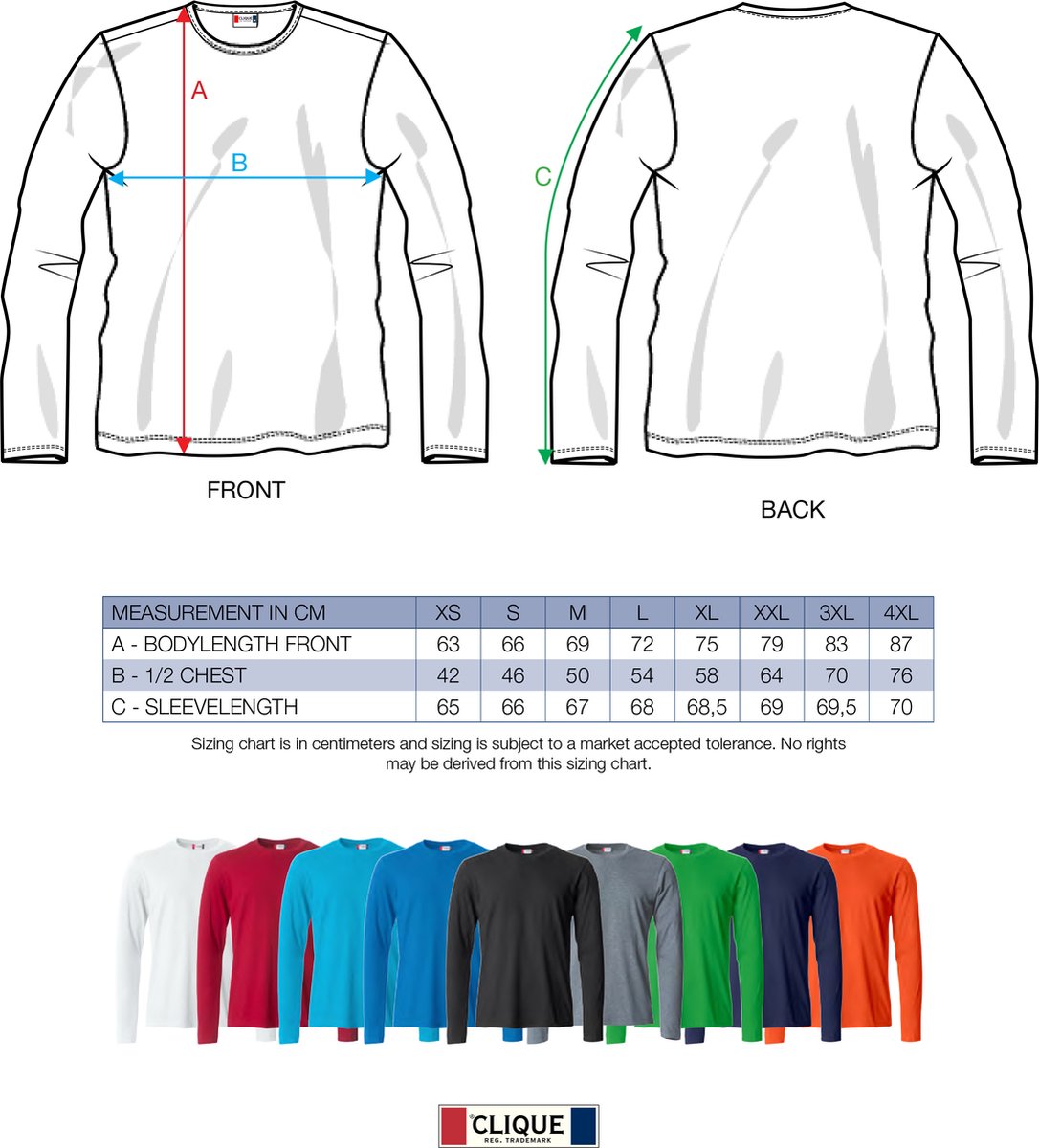 Clique Lot de 3 T-shirts légers à manches longues Wit taille XXL | bol