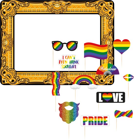 Foto prop set met frame - gay pride - 13-delig - LHBTI/LGBTQ parade ...